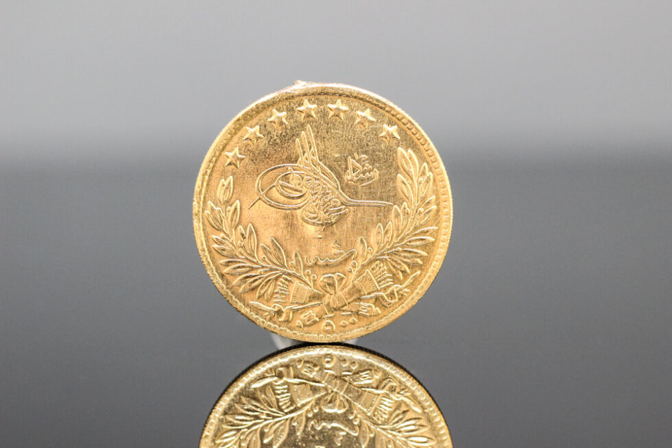 Tyrkisk 5 Resat guldmønt i 22 karat guld - Seroguld